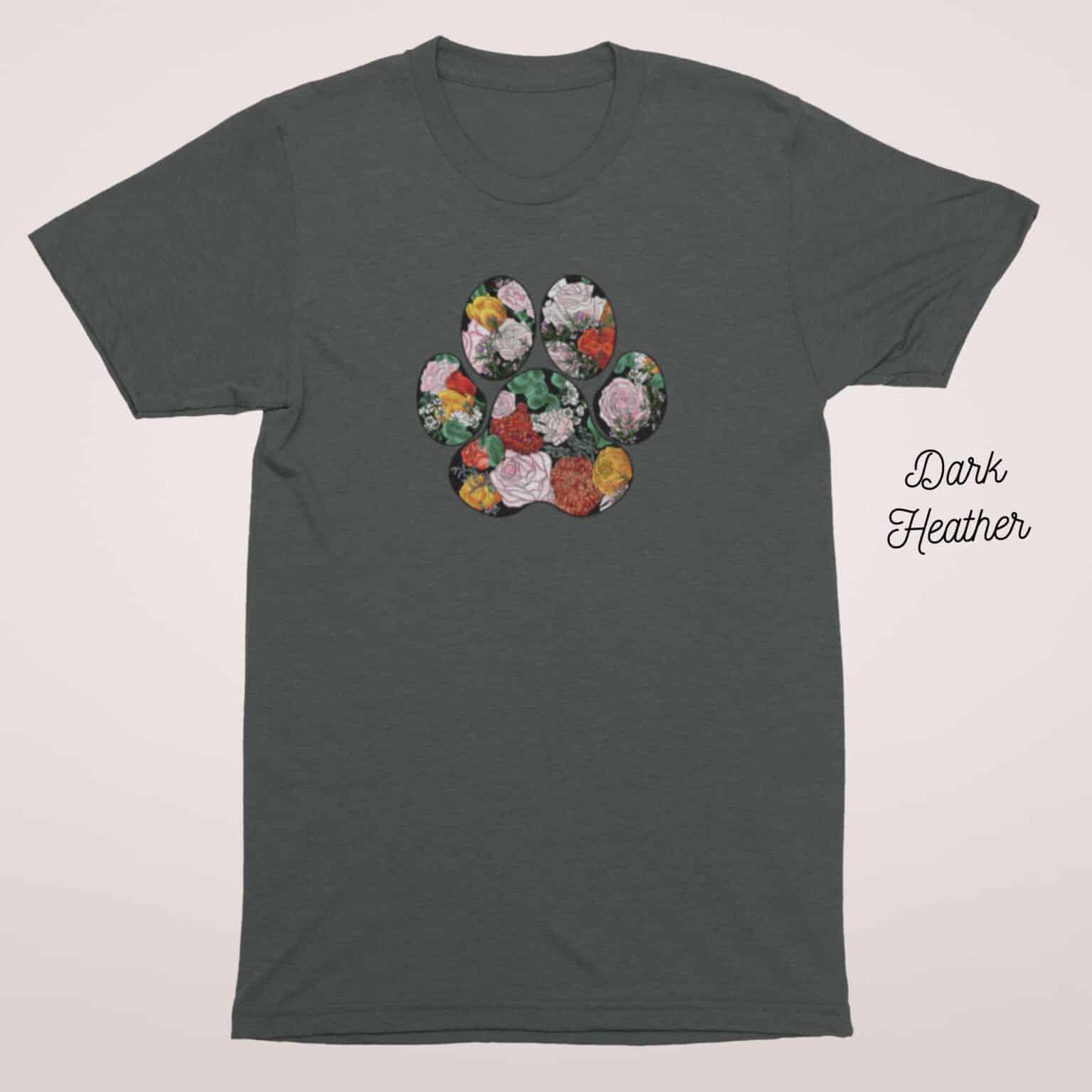 Paw Flowers Short Sleeve Cotton Tshirt – BigDogsCloset